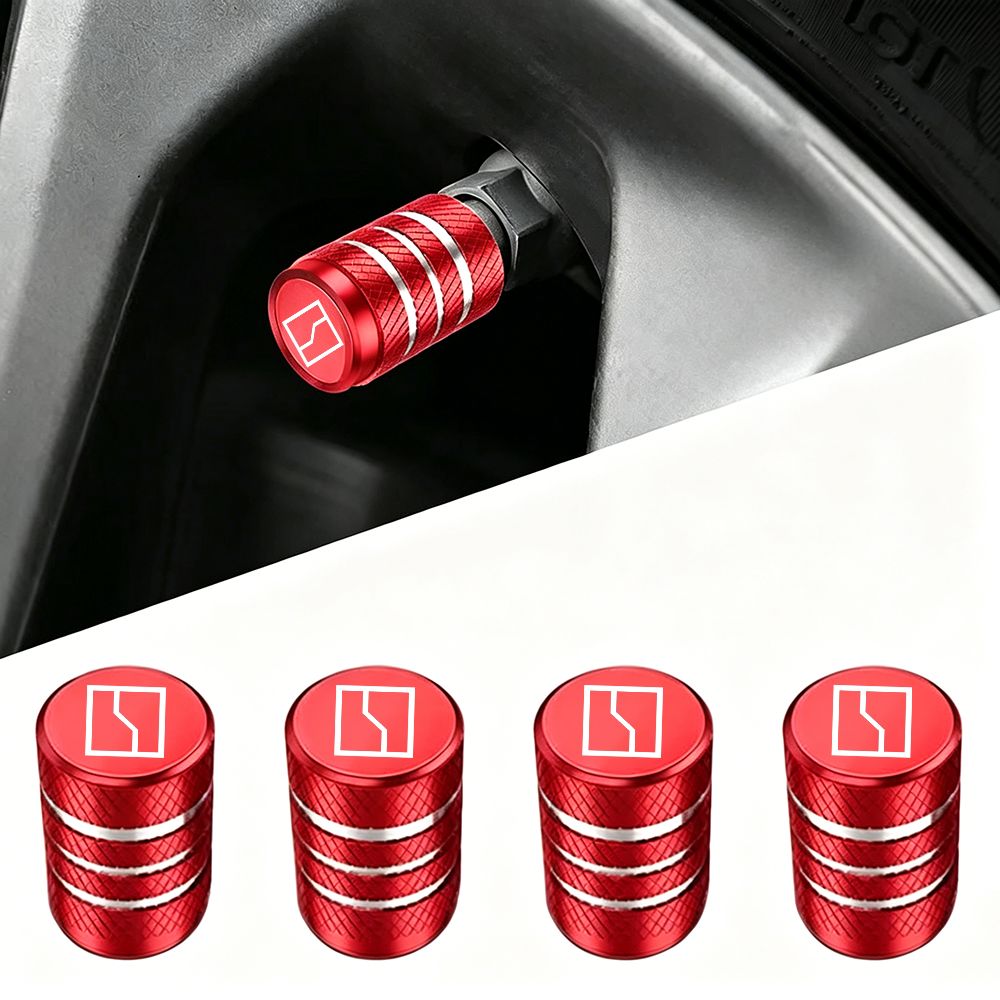 Красный 4 шт. колпачки на ниппель авто. ZEEKR 001, ZEEKR 007, ZEEKR 009, ZEEKR 7X, ZEEKR 9X