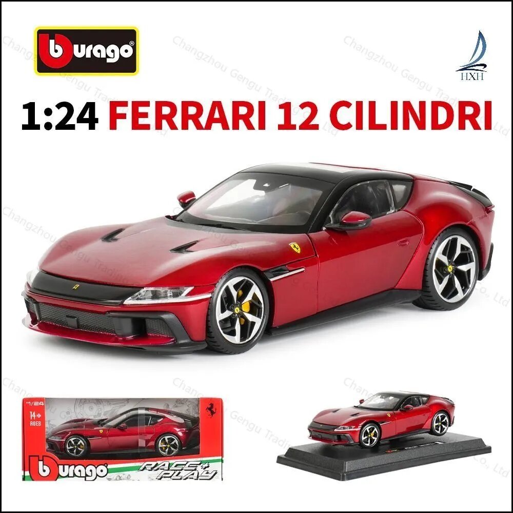 Bburago1:24 Коллекционная модель спортивного автомобиля Ferrari 12Cilindri, отлитая под давлением