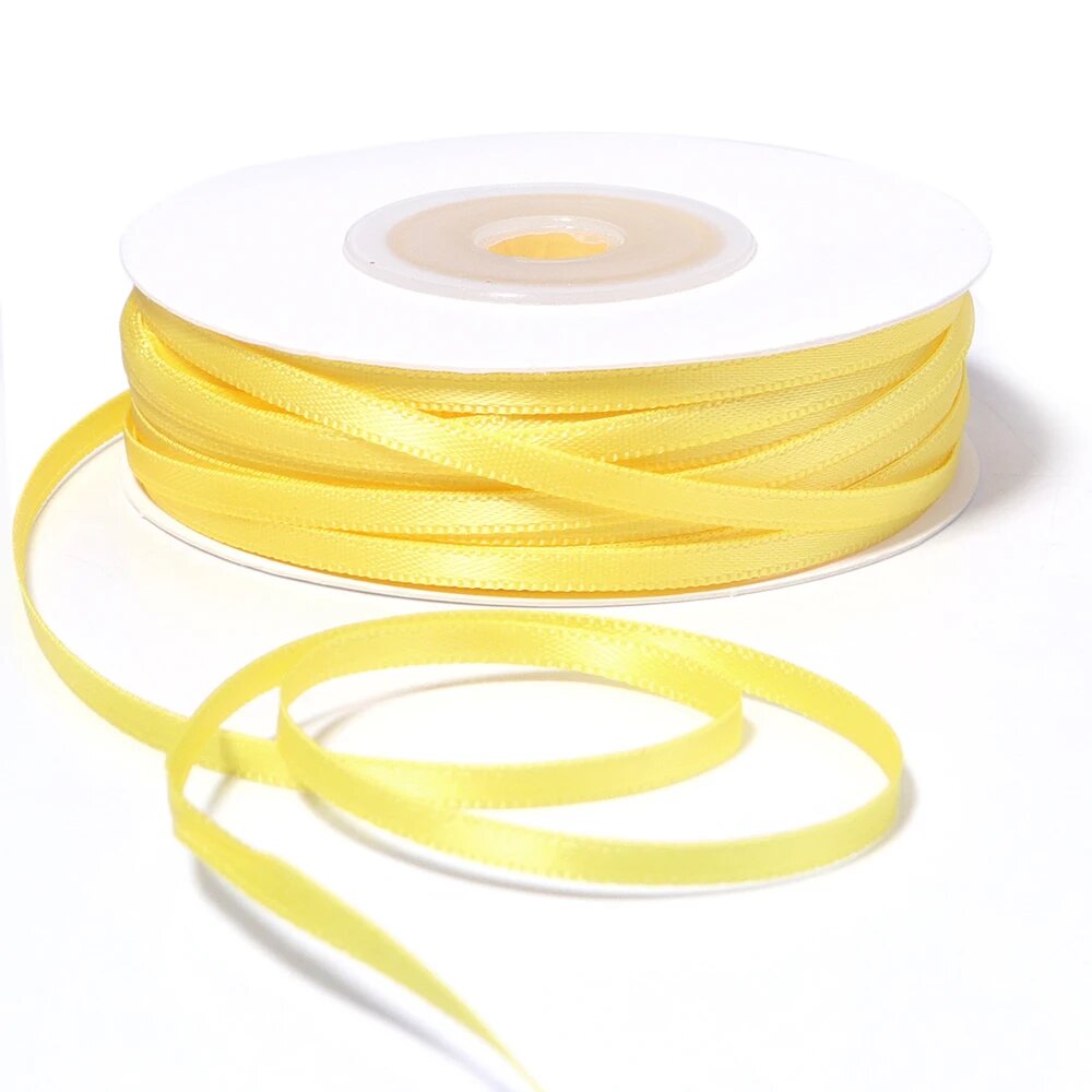 Двусторонний сатиновый лен из полиэстера 3мм, разноцветный Желтый, Yellow