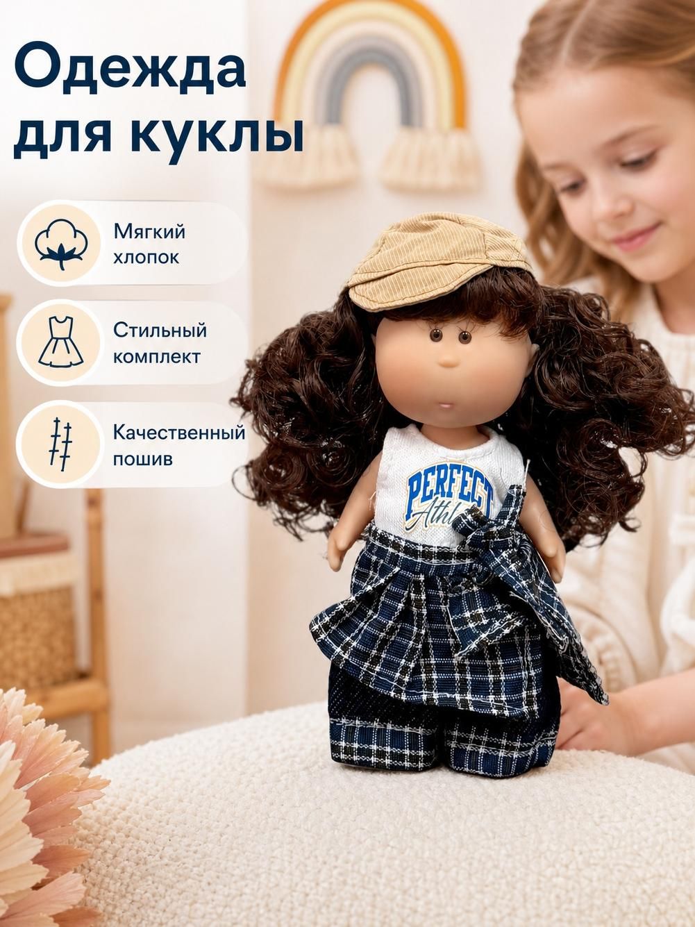Кукла 14 см, набор одежды, пластик