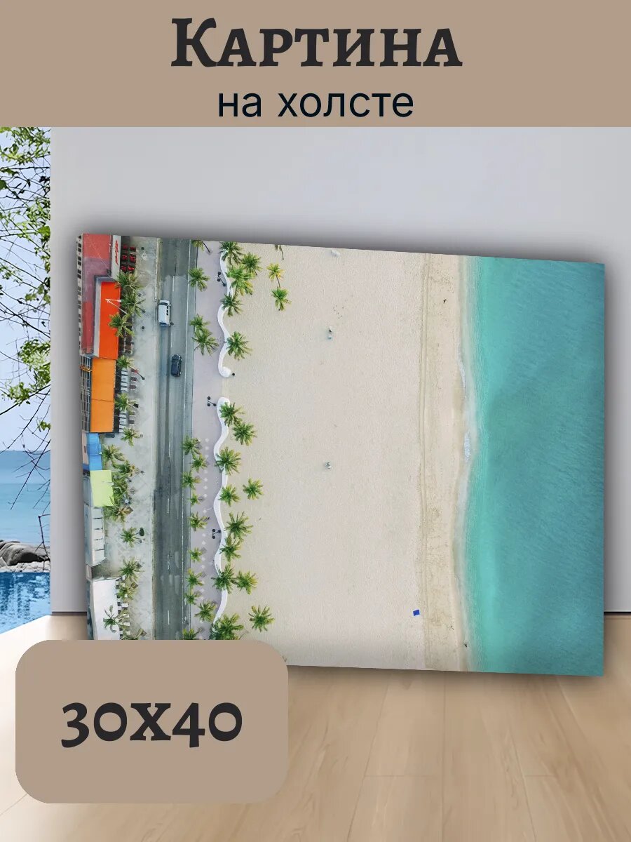 Картина Постер Мальдивы 30x40 аэрофотоснимок