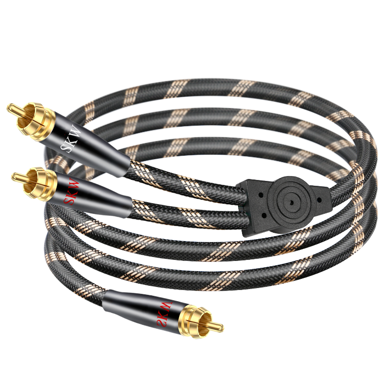 SKW Fever-Grade кабель с лотосом в двойной лотос для усилителя 1,5 м RCA аудиосоединение Версия：1,5