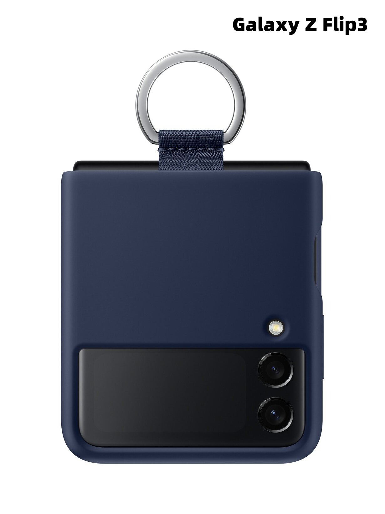 Силиконовый защитный чехол для Samsung Galaxy Z Flip3 5G ring-Темно-синий EF-PF711TNEGCN