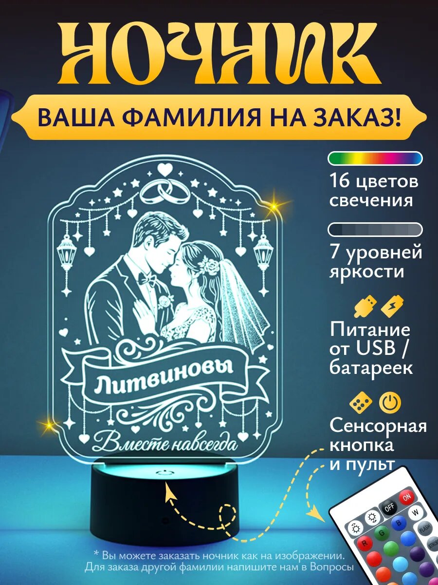 Ночник "Литвиновы - молодожёны"