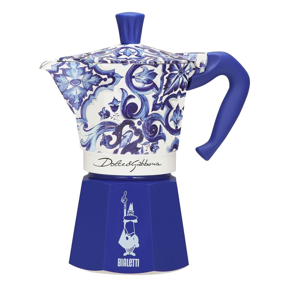 Гейзерная кофеварка bialetti moka express 5346 dolce&gabbana blu mediterraneo