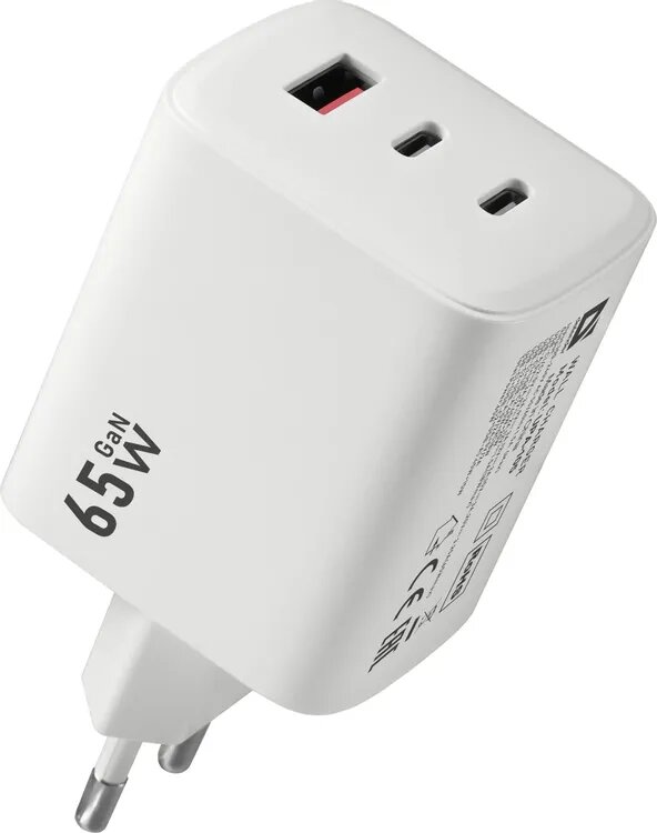 Сетевое зарядное устройство Defender UPA-105, USB-A, 2xUSB-C, 65Вт, 3.25A, белый