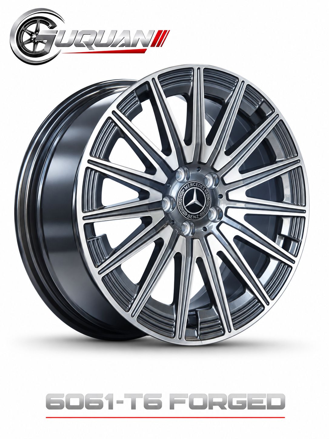 Кованый колесный диск ABW 3292F1985 R19 8.5J ET36 5x112, оружейно-серый с проточенной лицевой поверхностью