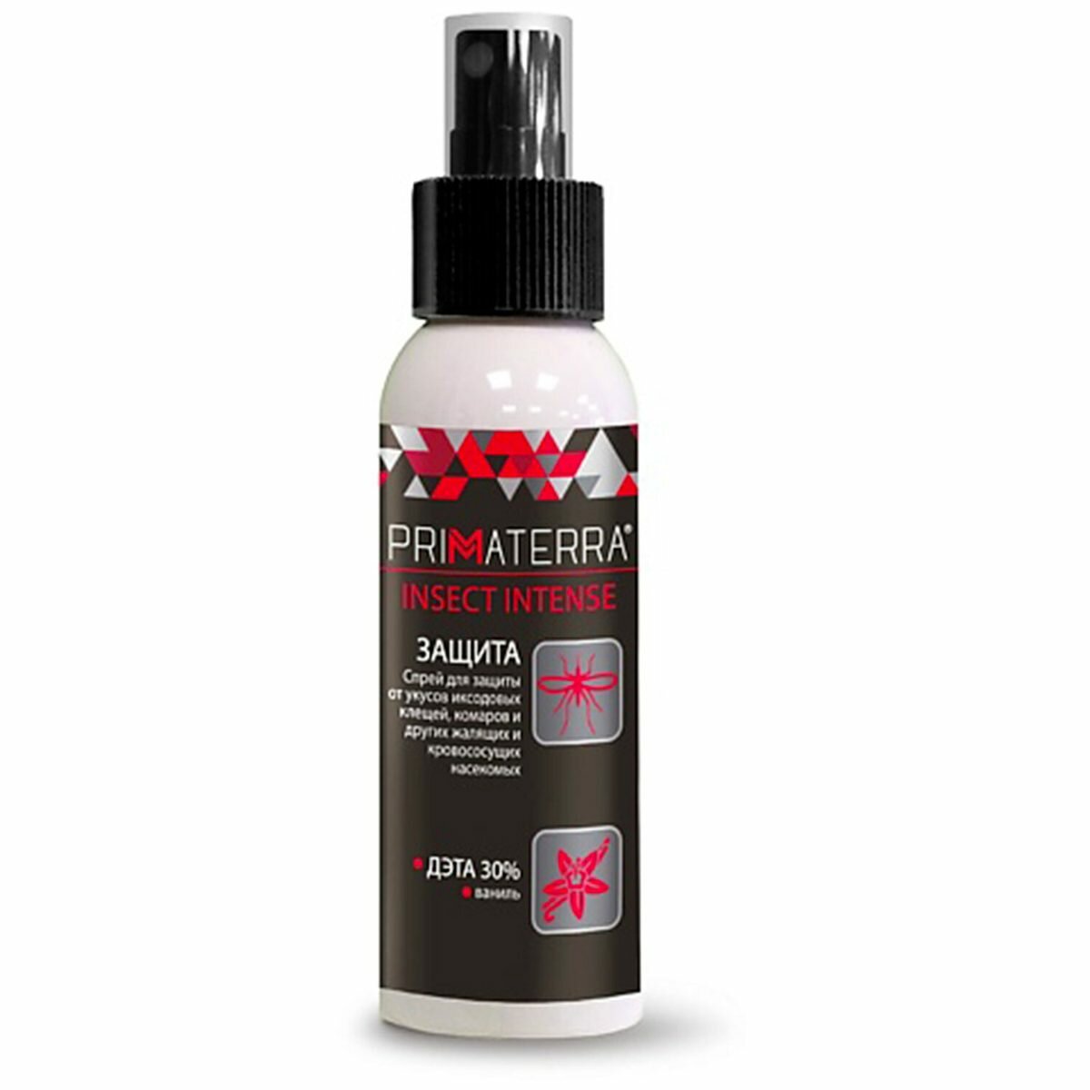 Средство от насекомых Primaterra INSECT INTENSE, спрей для кожи 100мл от клещей, комаров, слепней, 60шт.