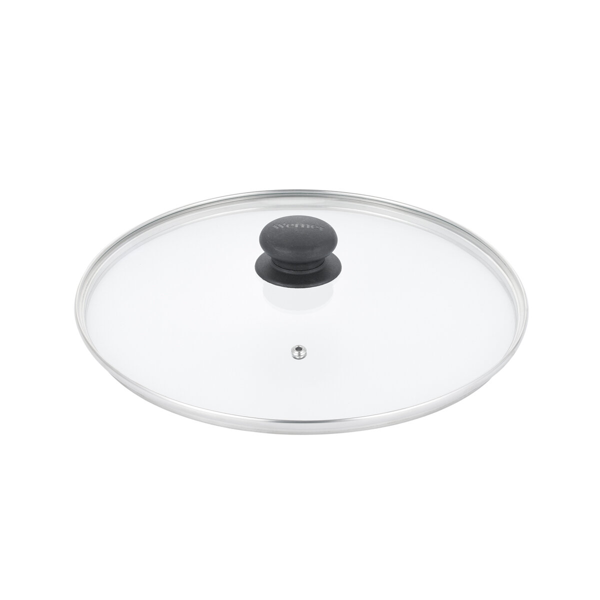 Крышка стеклянная WERNER Capri 51309 28 см со стальным ободом и пластиковой ручкой