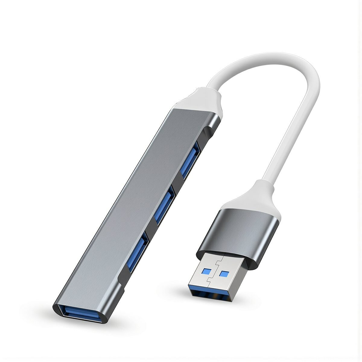 Разветвитель USB на четыре порта с интерфейсом Type-C компактных габаритов для подключения периферии при нехватке свободных разъёмов на ПК