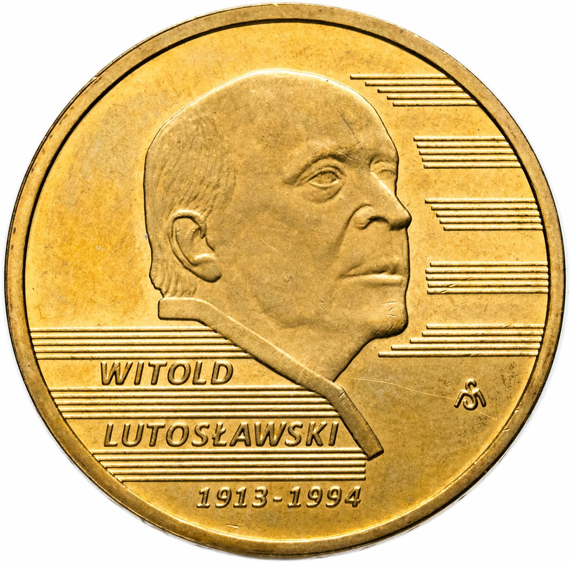 Польша 2 злотых 2013 "100 лет со дня рождения Витольда Лютославского", Латунь, в сохранности UNC