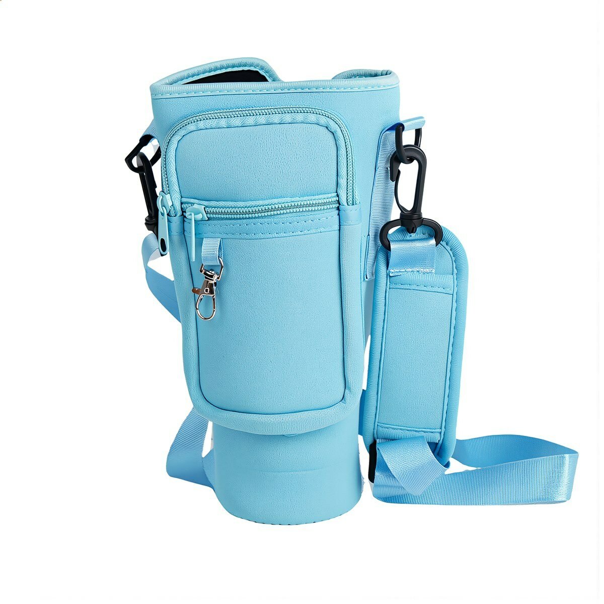 Легкая сумка для термокружки объемом 40OZ из неопрена SBR, с защитой от ударов, внешним карманом и регулируемым плечевым ремнем, идеально подходит для любых выходов на улицу каждый день