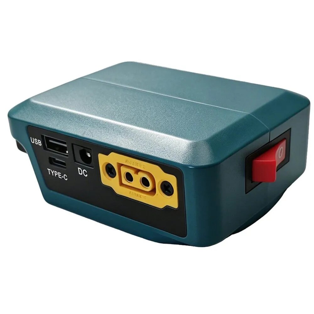 Двойной порт быстрой зарядки аккумулятора Makita 18V/20V, литий-ионный многофункциональный адаптер / внешний автомобильный источник питания "Makita 18V/20V".