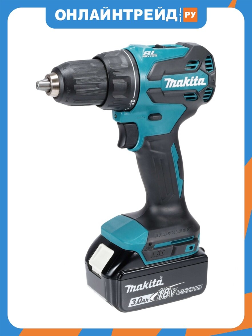Дрель-шуруповерт безударный аккумуляторный Makita DDF490F003 LXT
