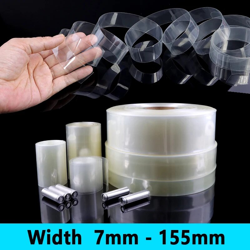 Прозрачный термоусадочный рукав из ПВХ для аккумуляторов 18650 2 meters, Width 70mm Dia 45mm