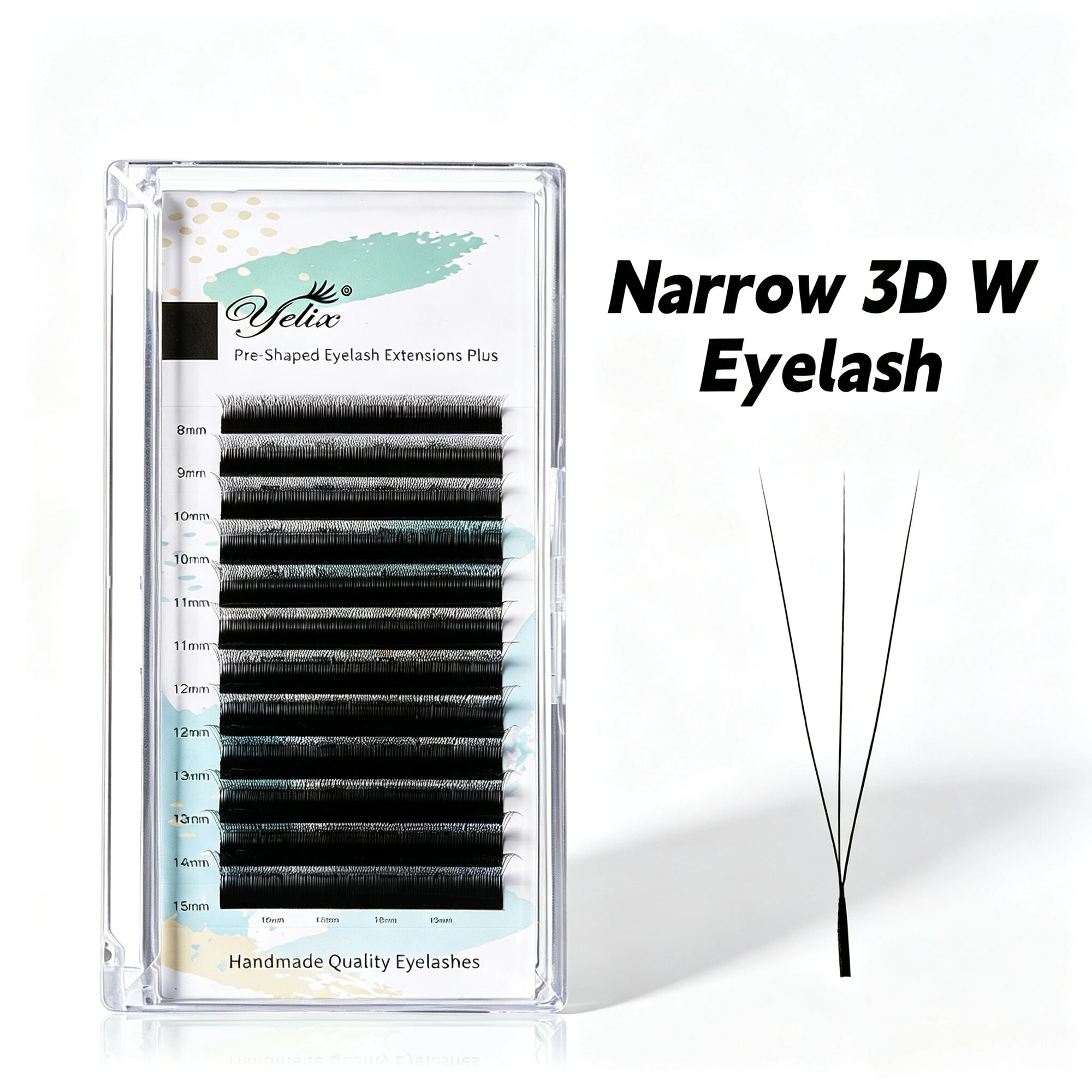 Ресницы Yelix C изгиб, 0.10 мм, Mix 8-15mm, Narrow 3D Lashes