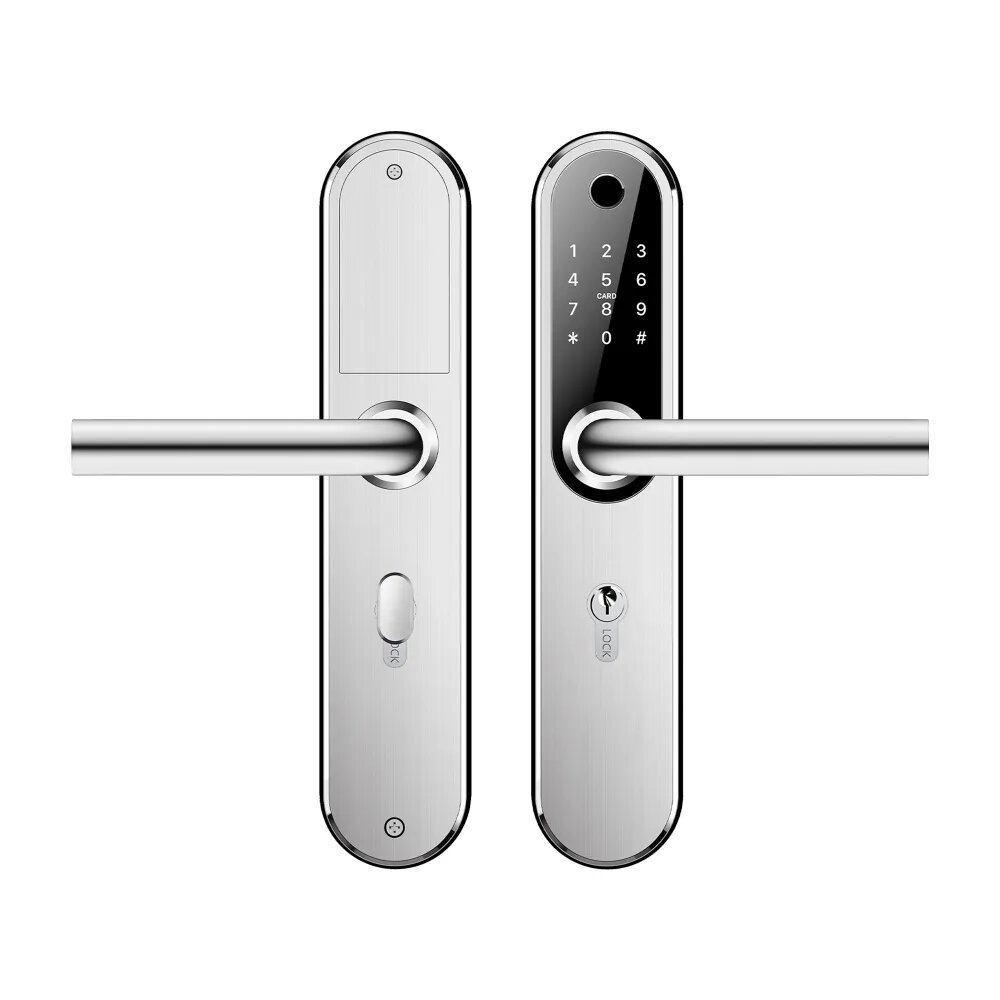 Умный электронный Смарт замок для входной двери Novilock Home Plus Silver с сканером отпечатка пальца , кодонаборной панелью и управлением через приложение TTLock. Товар уцененный