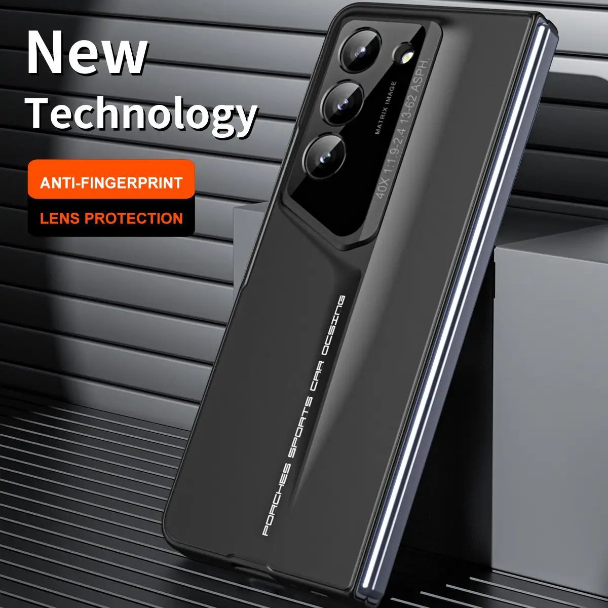 Подходит для Samsung Galaxy Z Fold5, Корпус сотового телефонаНовый Самсунг Галакси Z Fold5, Складной чехол для мобильного телефона С защитной пленкой, Z Fold5