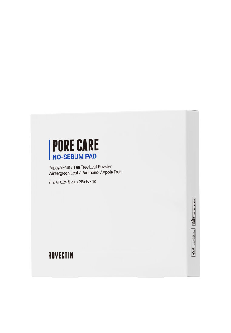 Rovectin Тонер-пэды для очищения пор Pore Care No-Sebum Pad 20шт (2шт*10)