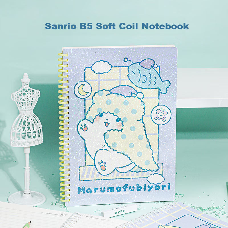 Мягкий спиральный блокнот Sanrio Bear Series B5 80 листов для школьных заданий и записей Цвет：Узор «Медвежья шерсть» —