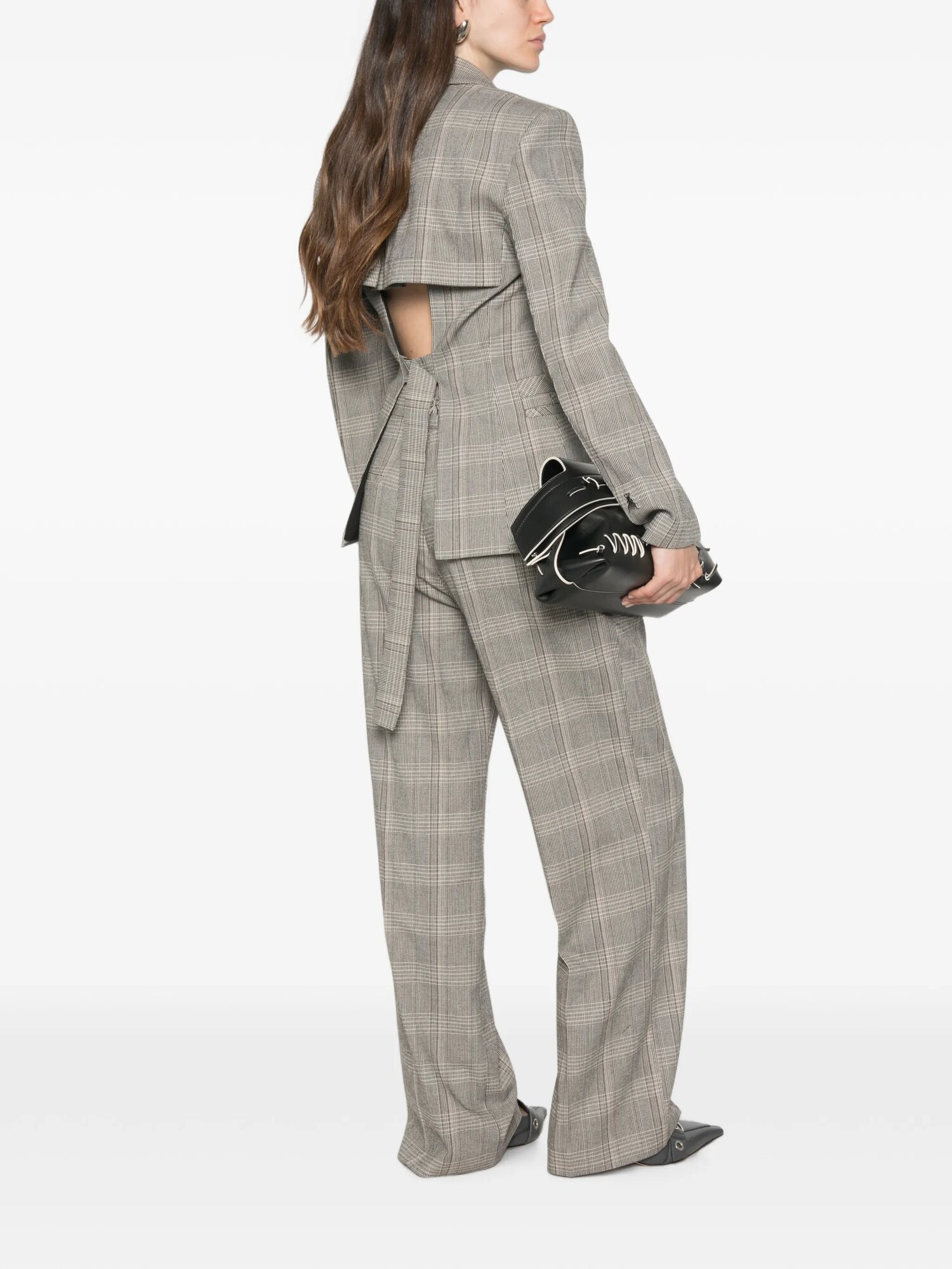 Пиджак PATRIZIA PEPE Cut-out plaid blazer, размер 40 — фото 1