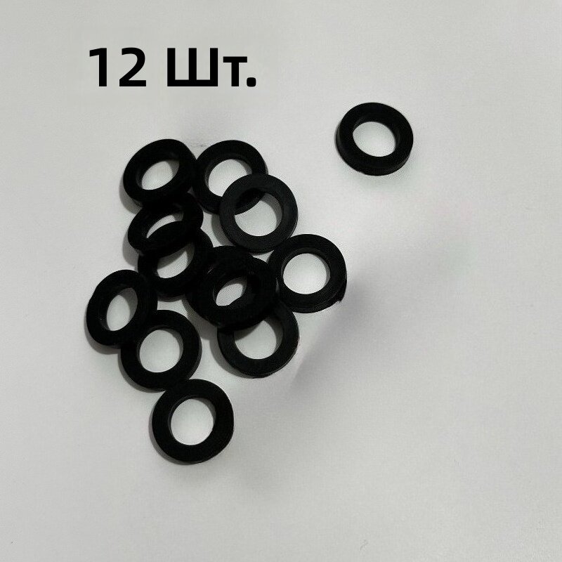 Универсальный резиновый уплотнитель O-ring 4-точечный, 6/12, пластиковая прокладка для гофрированных труб, душевых шлангов, кранов, водонагревателей и регулирующих клапанов, 12 шт.