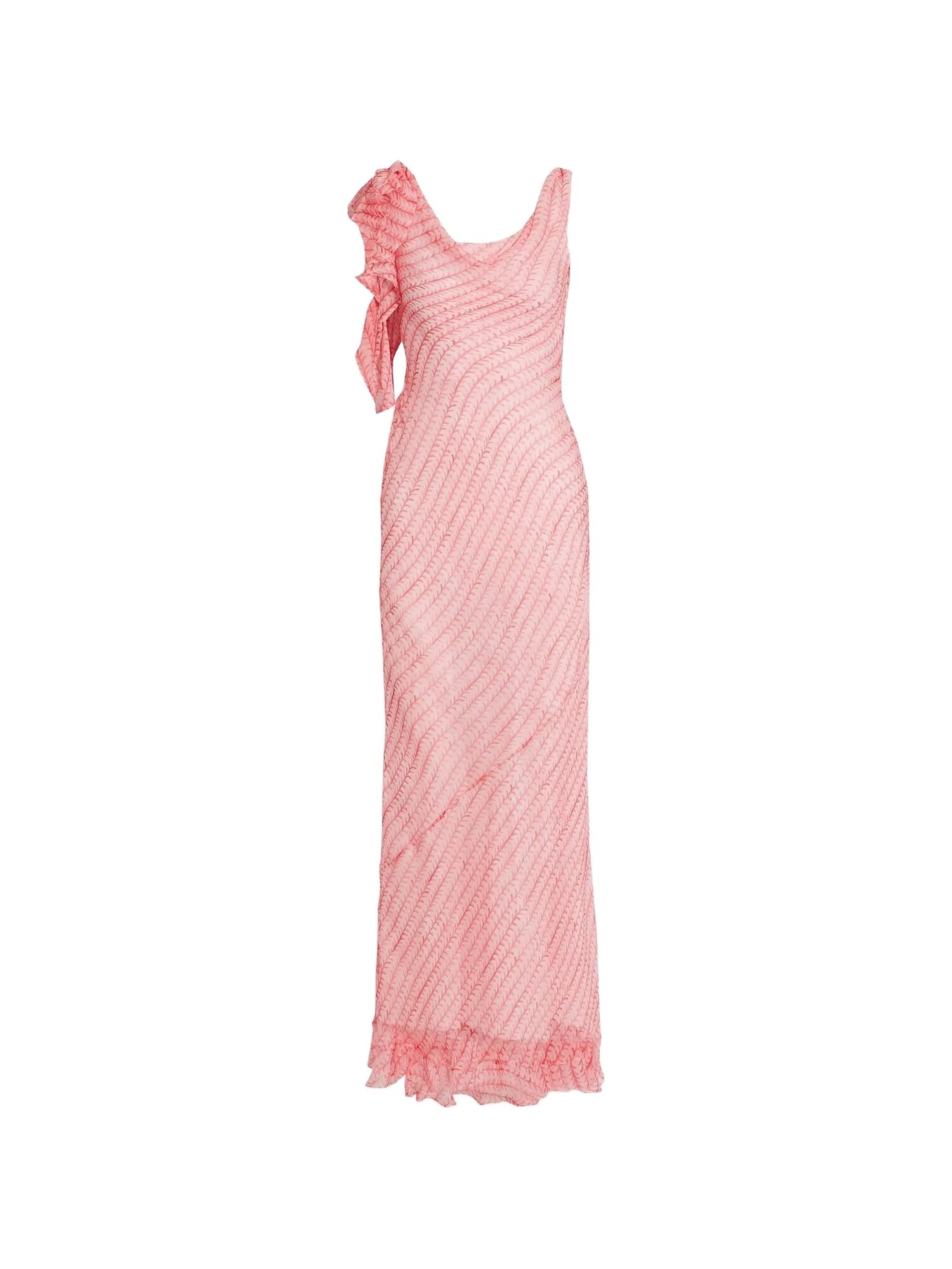 Платье Asher B ruffled silk-chiffon maxi dress
