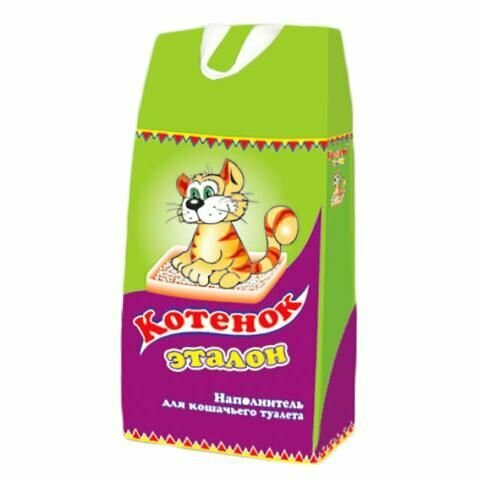 Наполнитель Котенок Эталон комкующийся бентонитовый, 5 л