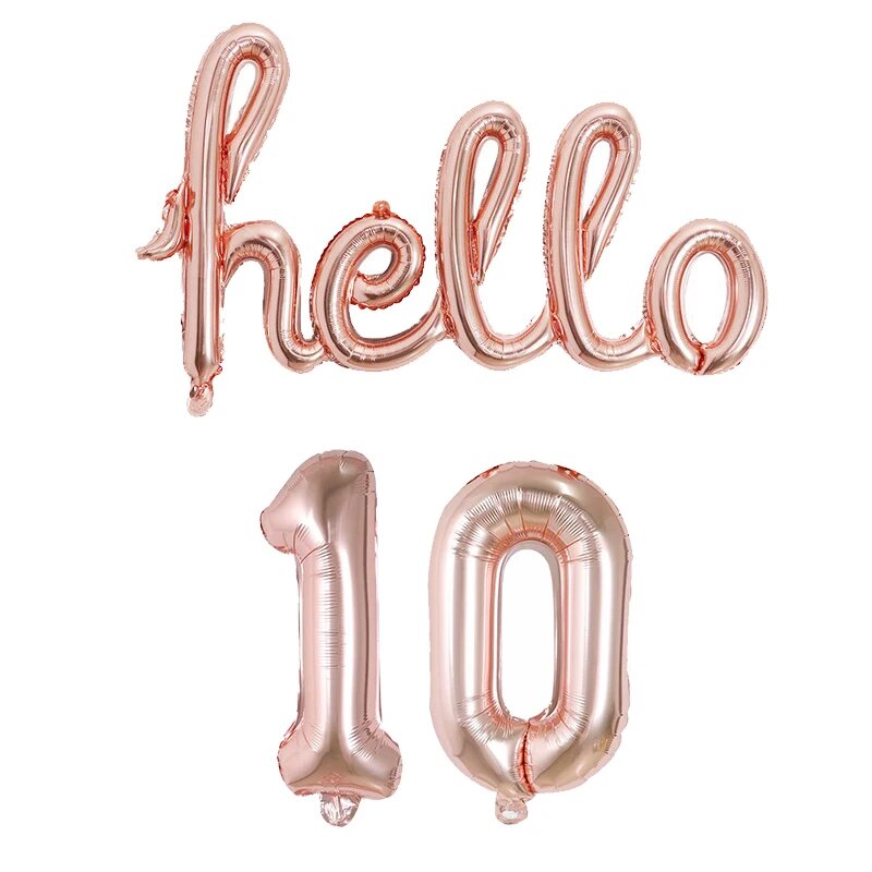 Фольгированные шары Hello 10, розовые
