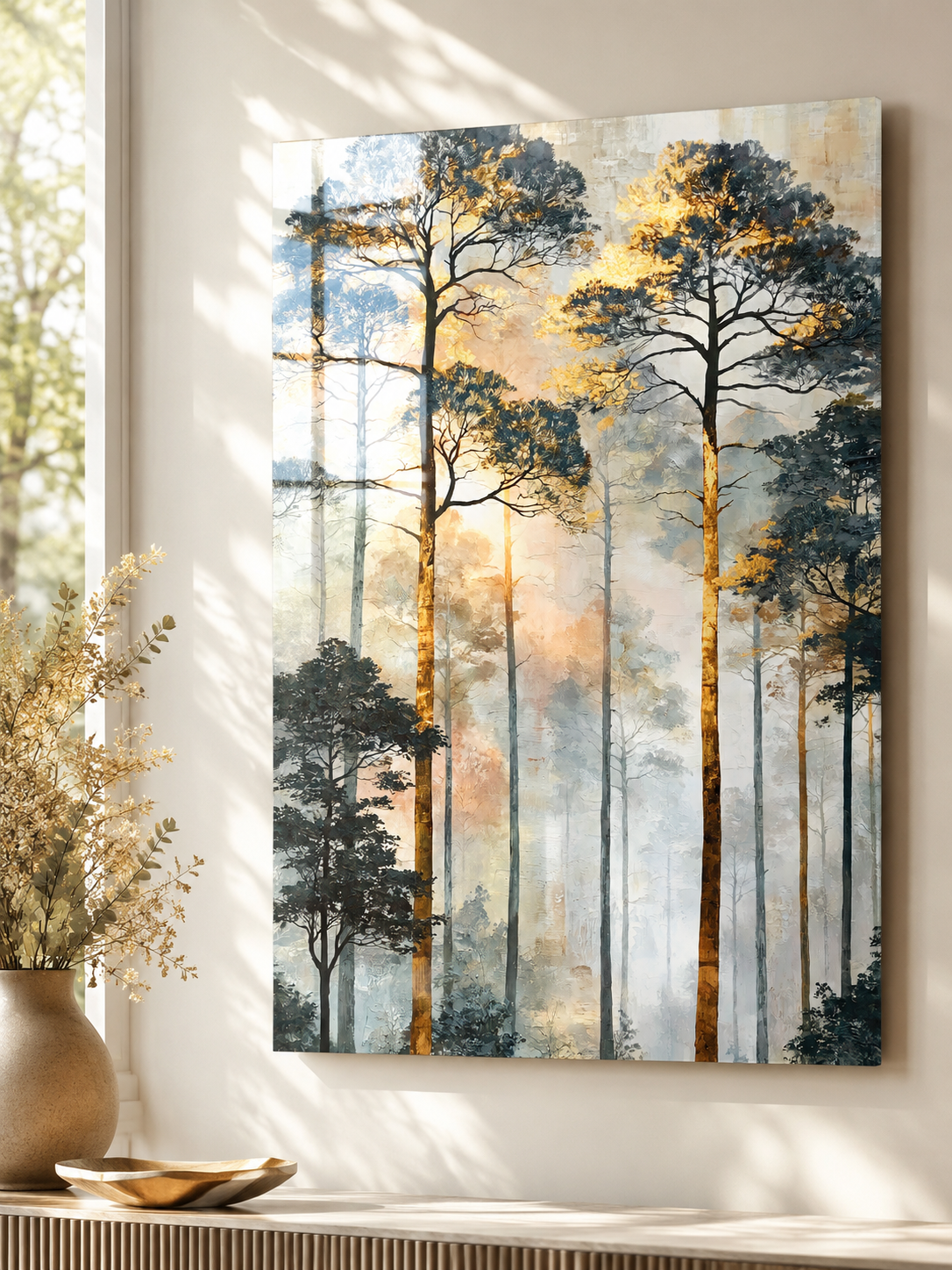 Картина Postermarket "Лесной пейзаж " на стекле, 50 x 70 см.