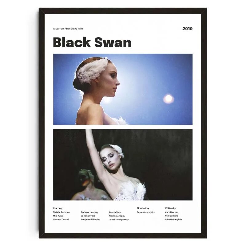 Черный постер "Black Swan" 30x42см без рамки