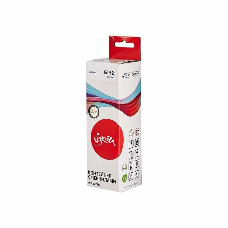 Чернила GT52 для HP Ink Tank 315, 410, 415, 115, 319, 419, 310 M0H56AE Sakura желтые