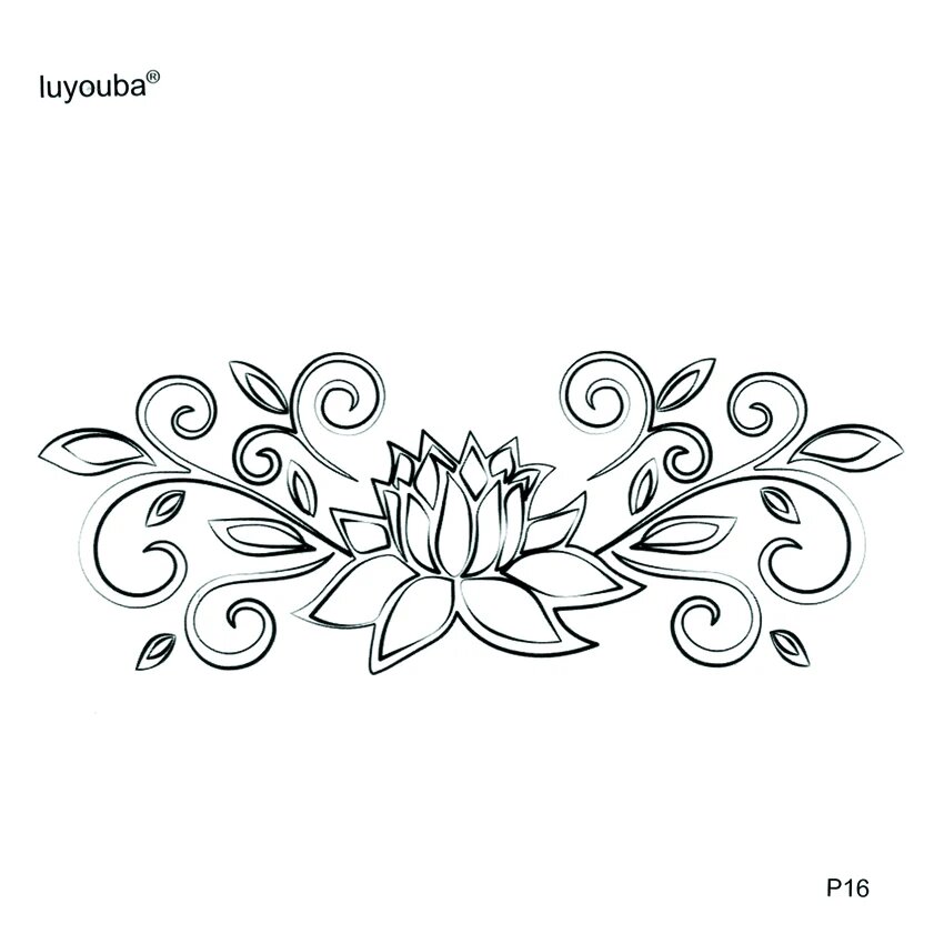 Временная татуировка Lotus Crown luyouba