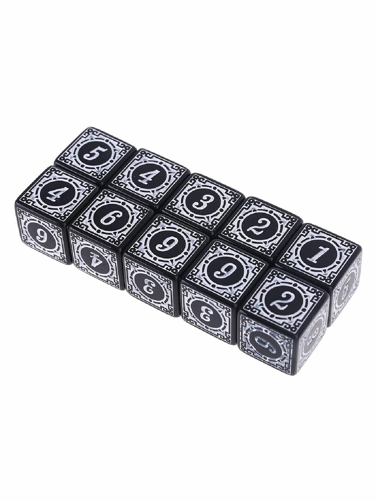 Игральные кости,10шт, черные игральные кости