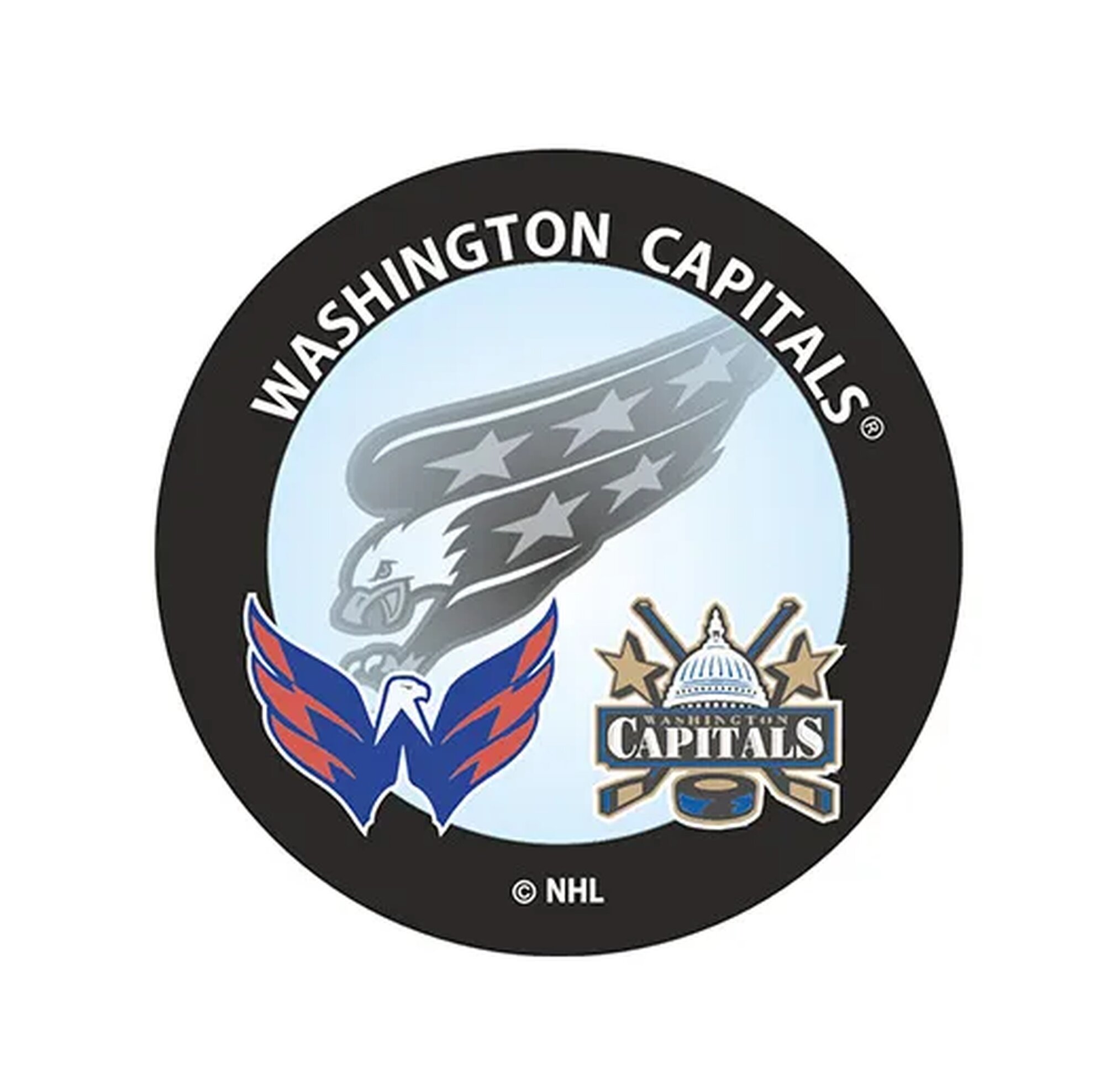 Шайба Rubena три логотипа NHL Washington Capitals 1-ст, черный
