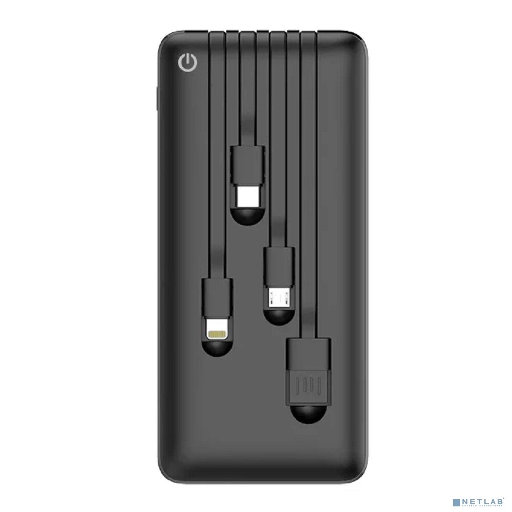 Perfeo Powerbank ABSOLUTE 10000mah In Micro usb, USB /Out USB, Micro usb, Type-C, Lightning, 2.1А/ Black (PF_B4878)