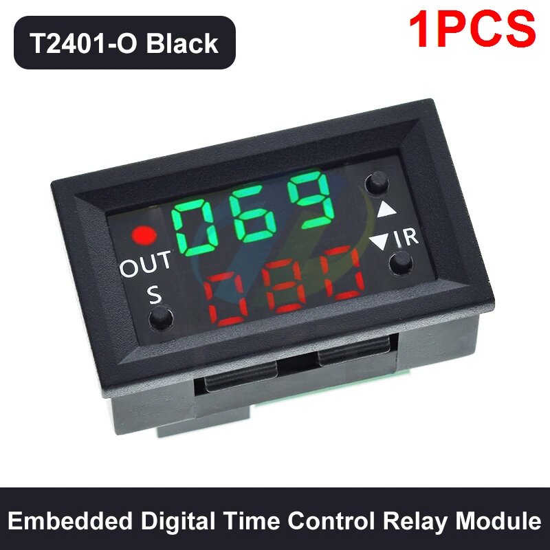 Реле времени T2401-O DC 12V Черный, 1PCS Black