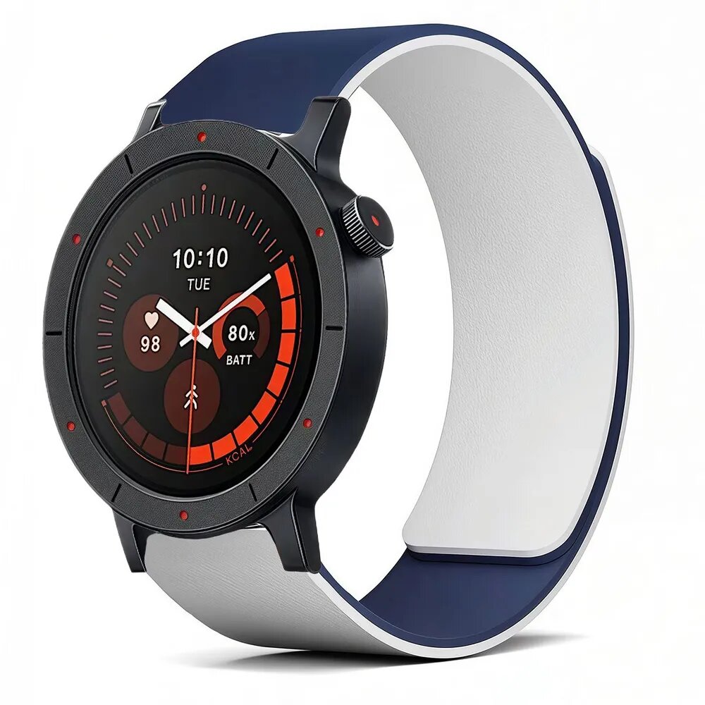 Силиконовый магнитный ремешок для 22мм CMF by Nothing Watch Pro/ CMF Watch Pro 2, двухцветный дизайн с текстурой личи, быстро регулируемая длина, легкий и удобный, модный минимализм