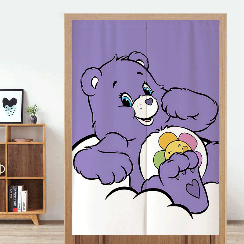 Стиль 6 Сердце Медвежонок Радуга Сегментированная Штора, 85x90 см, БезСверления для Спальни или Ванной