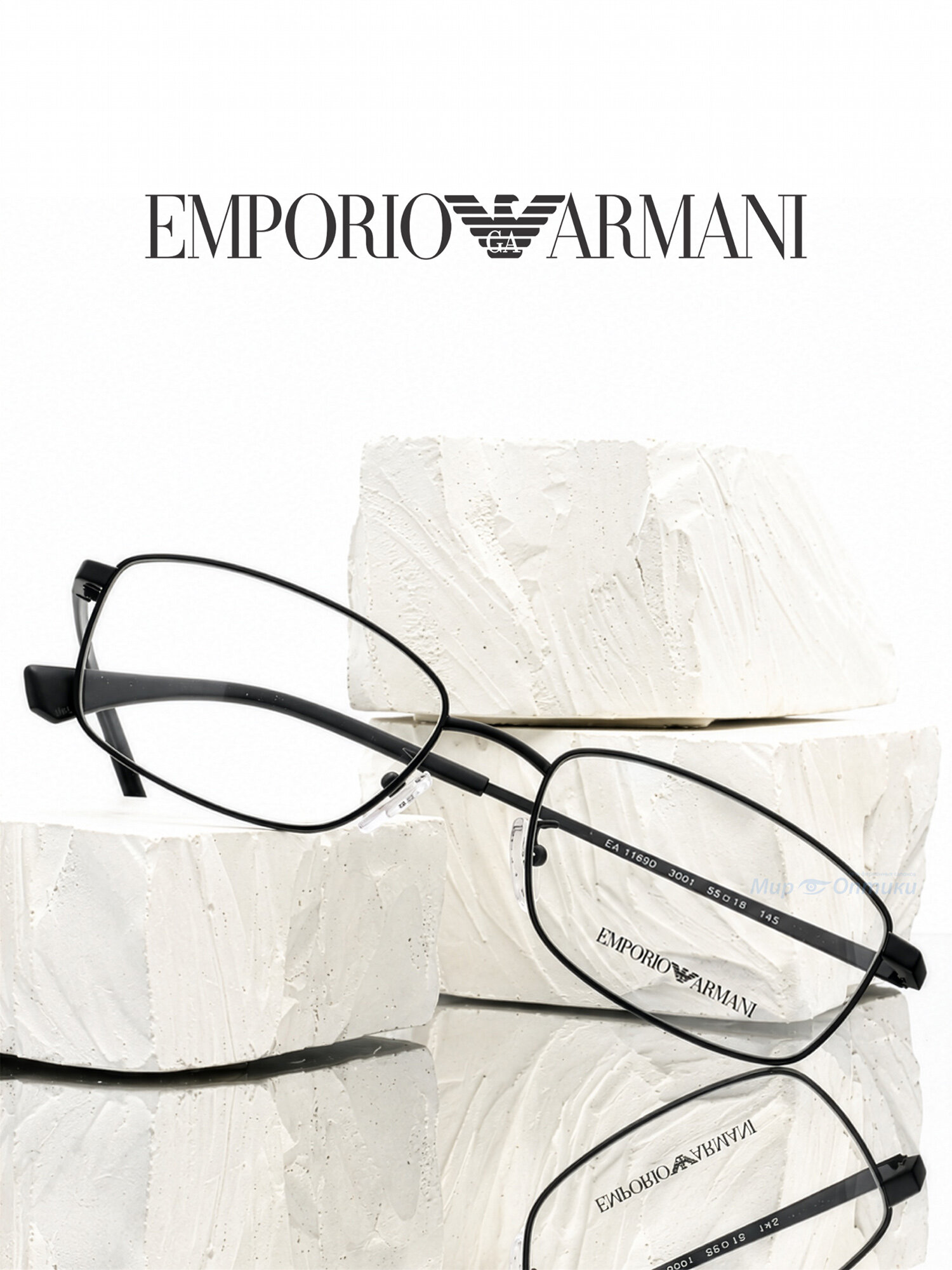 Оправа для очков Emporio Armani EA 1169D 3001 пол Мужской форма оправы Прямоугольная цвет оправы Чёрный