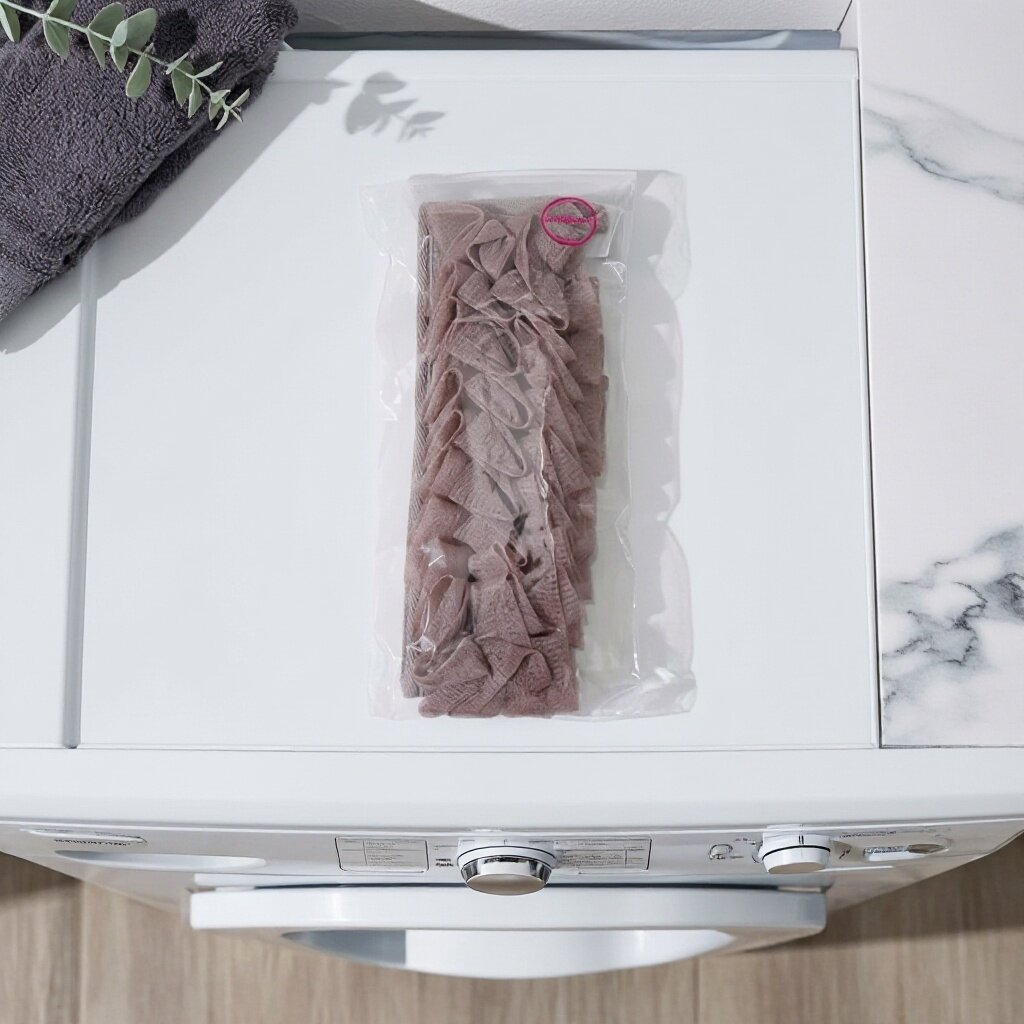 Мочалка Доляна Афродита, с ручкой, 35х13х20 см, мягкая, коричневая