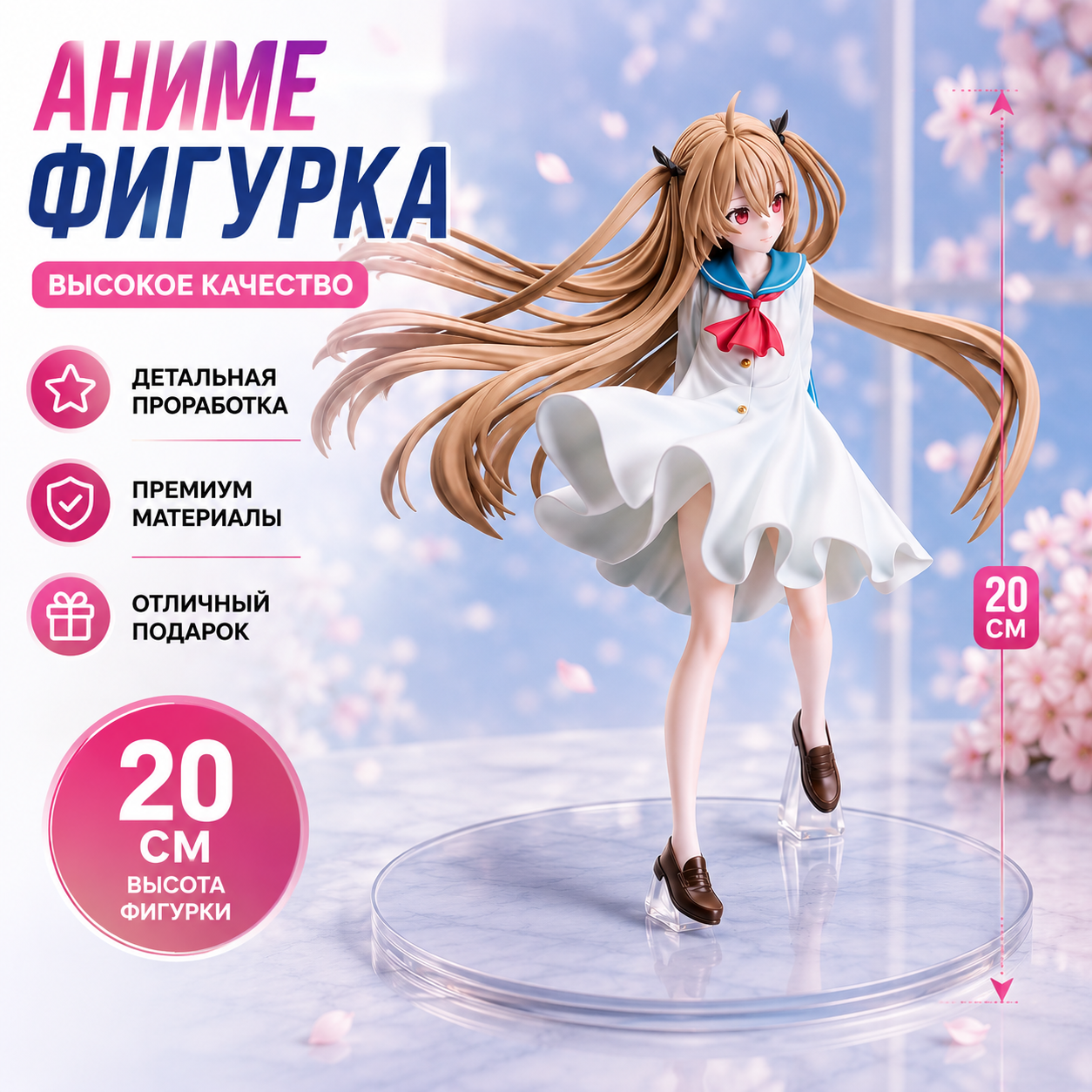 Фигурка аниме "Атри: Мои дорогие моменты", ПВХ, 20см, коллекционная, цветная упаковка