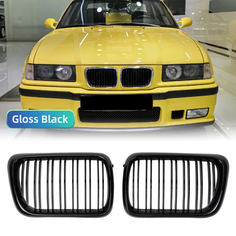 Решетка радиатора BMW E36 M3 1997-1999, глянцевый черный, Double Line Black