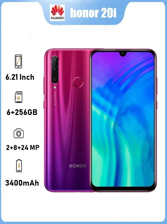 Honor Смартфон Global 6/256 ГБ, Nano-SIM, красный