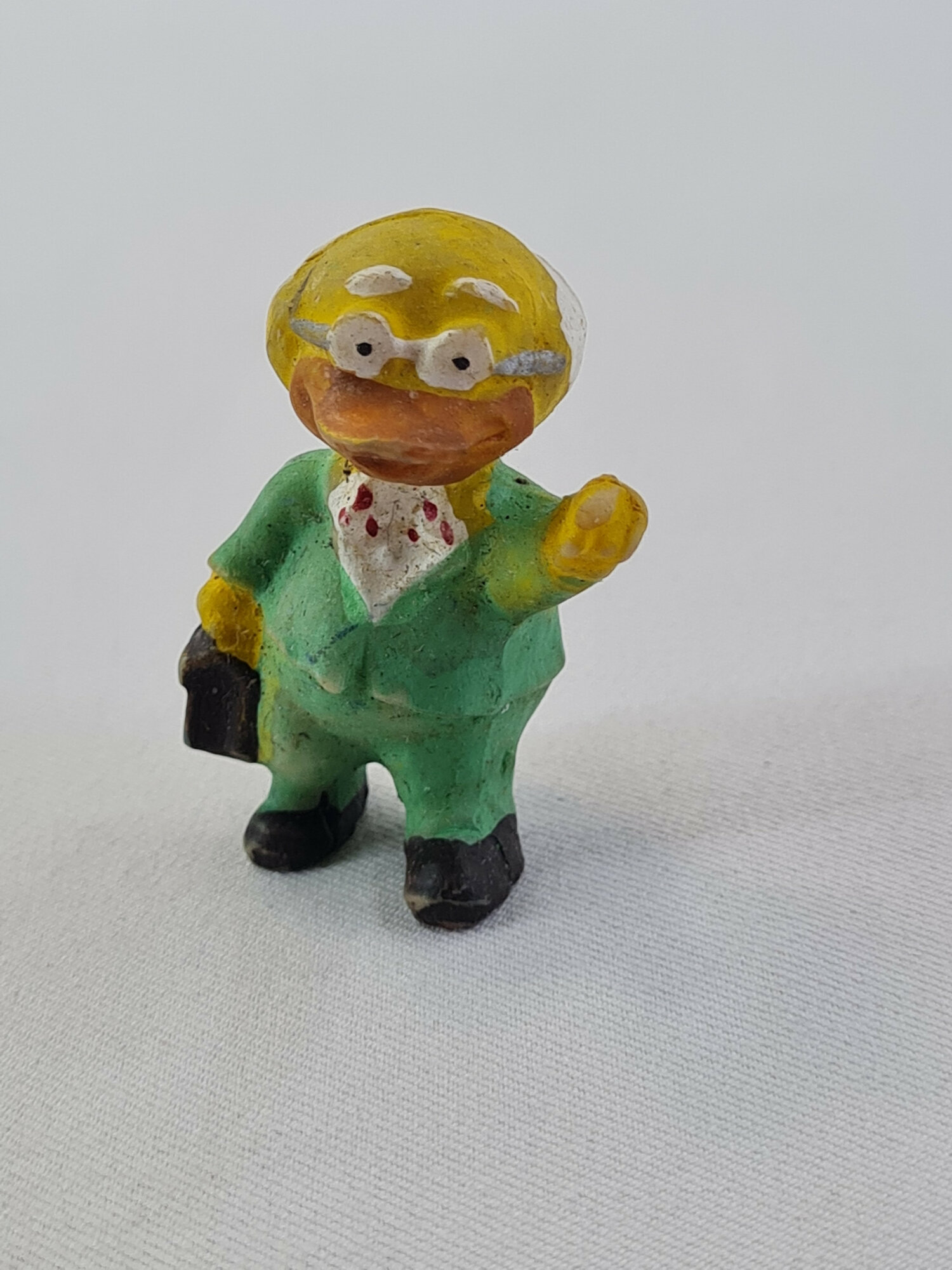 Винтажная игрушка СССР клоун в зеленом костюме. Фигурка для коллекции советских игрушек, сувенирная