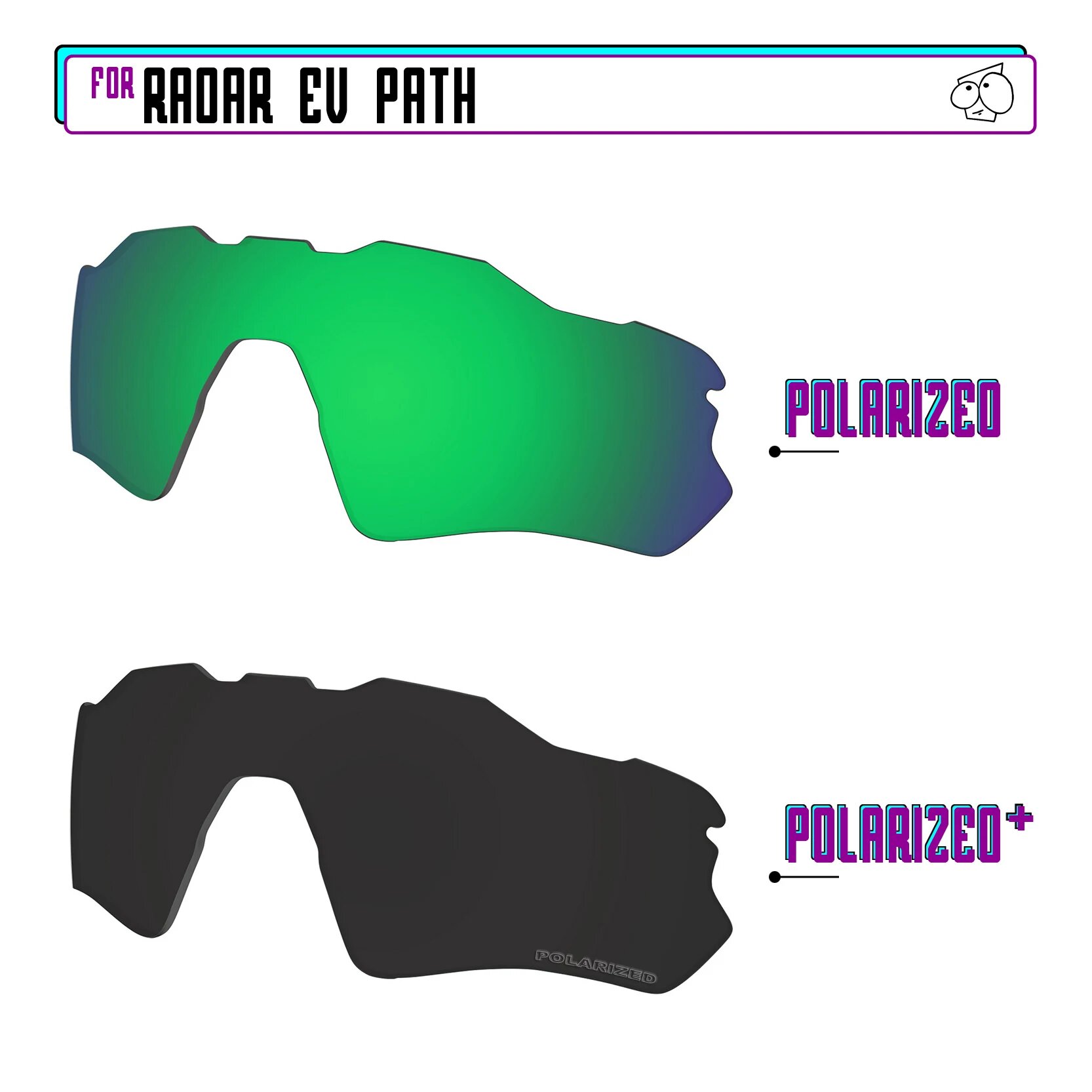 EZReplace Поляризованные линзы для Oakley Radar EV Path Black P Plus-Green P