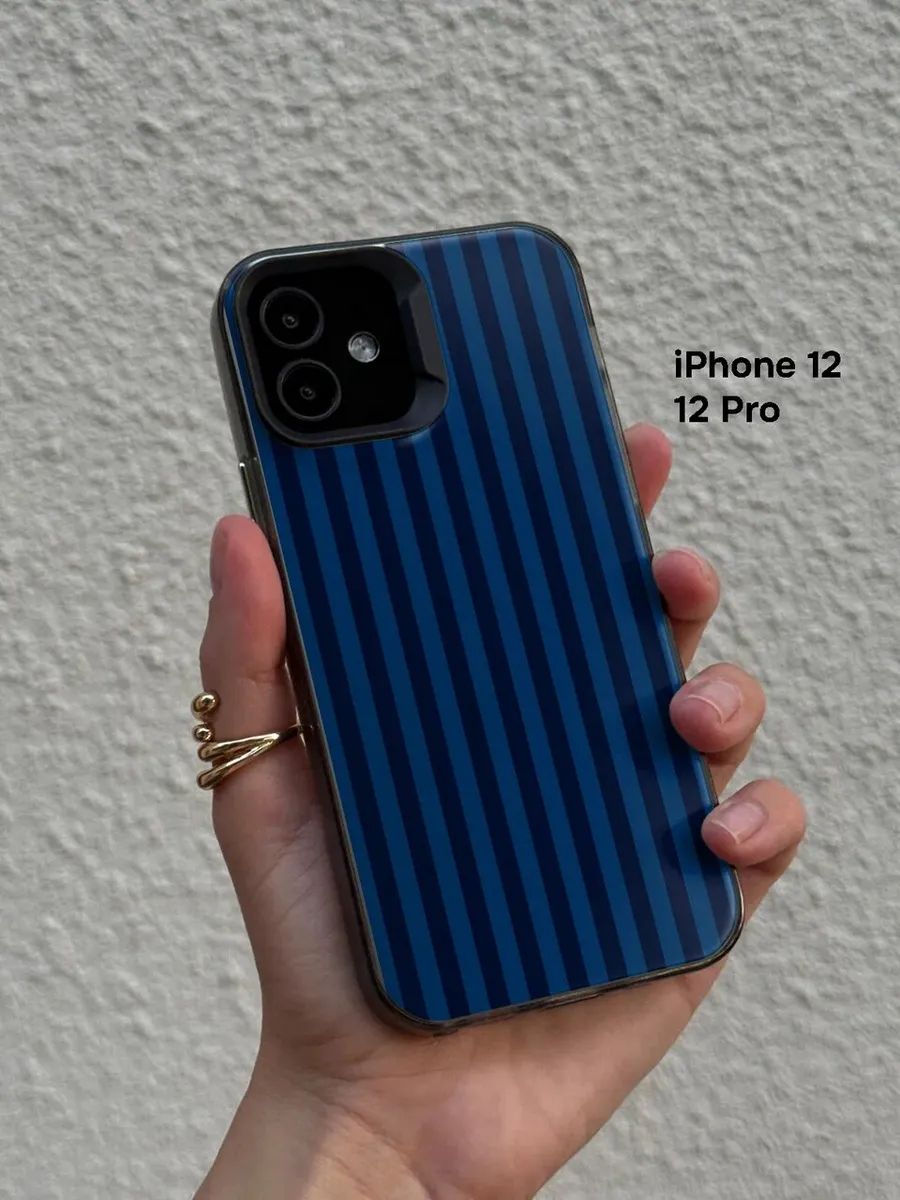 Синий чехол на iPhone 12 12 Pro эстетика