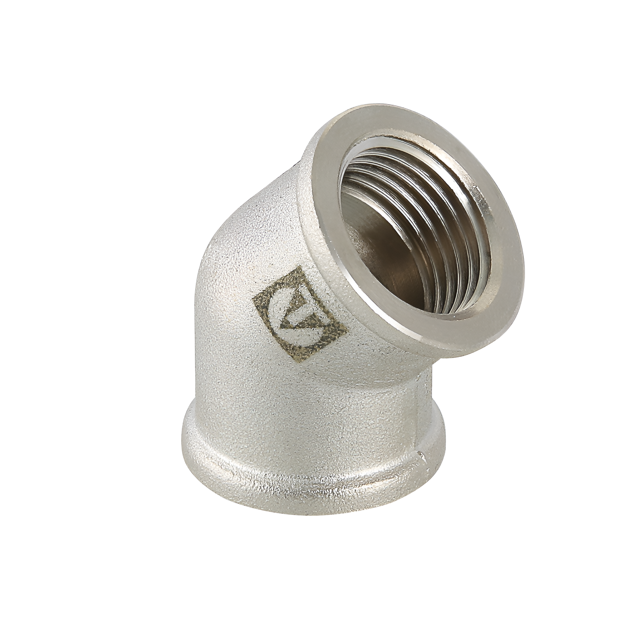 Уголок сантехнический Valtec 1/2" никелированный латунь 45° резьба вн.-вн.