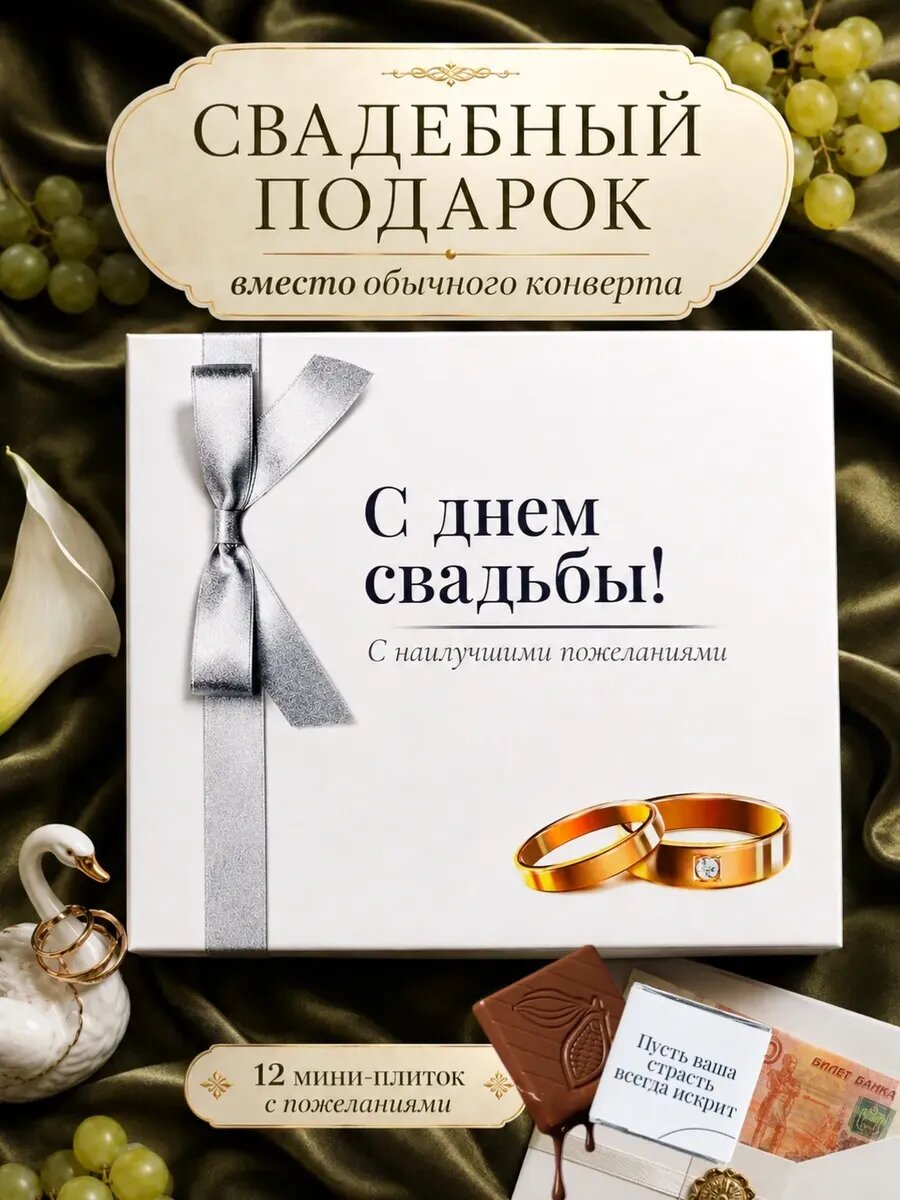 Подарок на годовщину и свадьбу молодоженам набор для денег
