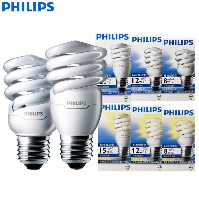 Philips Лампочка, Цоколь: E27, 12 Вт, Люминесцентная (энергосберегающая), 4 шт.